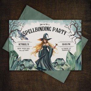 Enchanted Witch Party Invite, Witchcore Birthday Invite, Tarot Party ...
