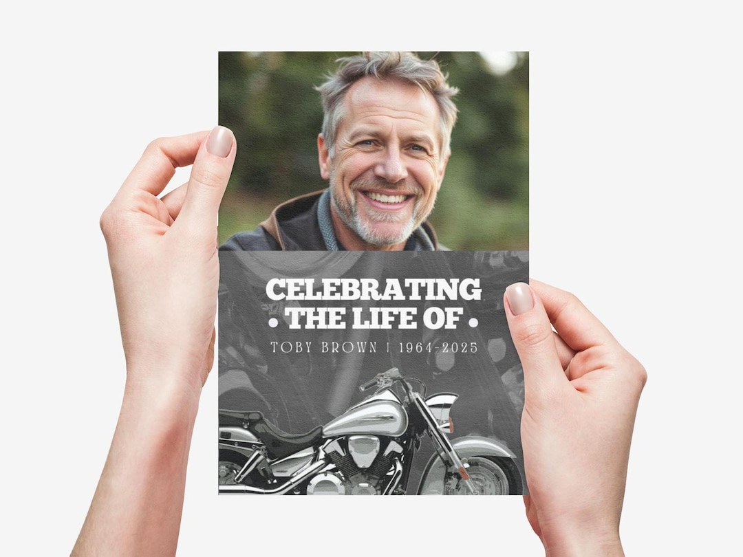 Motorbike Funeral Programme, Bikers Celebration of Life, Motorcycle ...