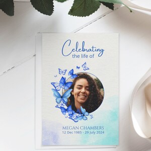 Editable Butterfly Funeral Program, Celebration of Life Order of ...