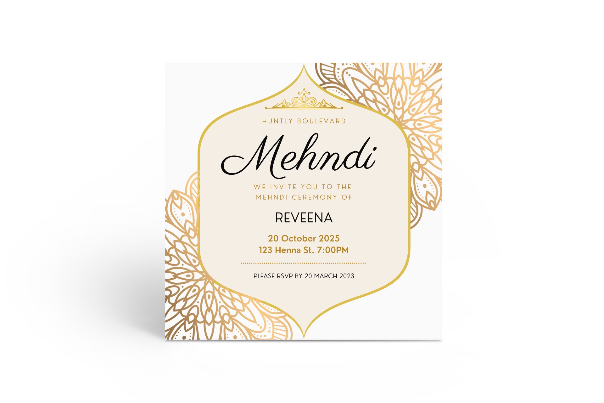 Mehndi Invitations, Printable Henna Party Invite, Indian Event Template ...