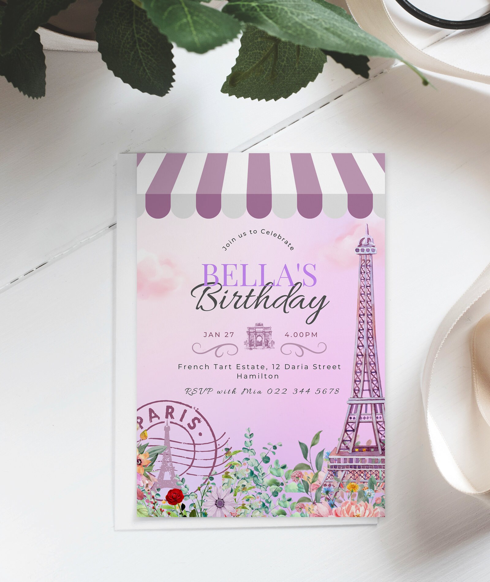 Paris Invitation, Paris Birthday Invitations, Eiffel Tower Invites ...