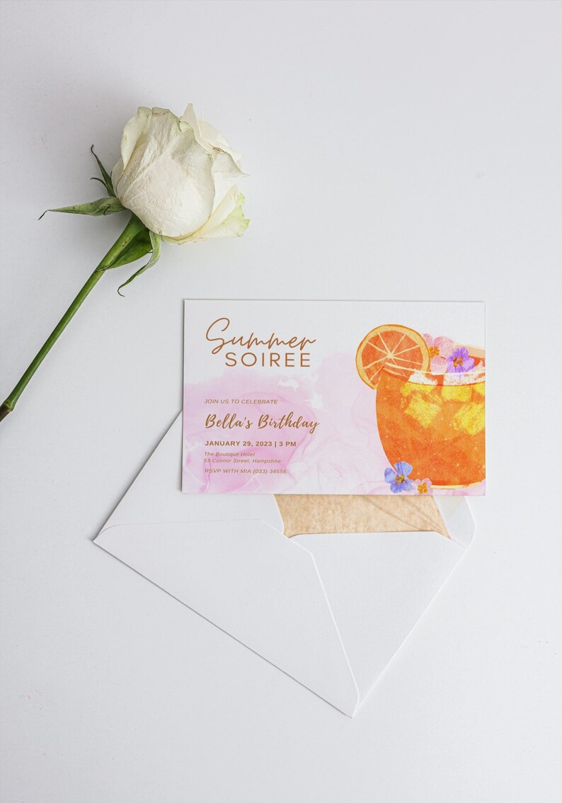 Aperol Spritz Invite Orange Summer Soiree Invitation Summer - Etsy