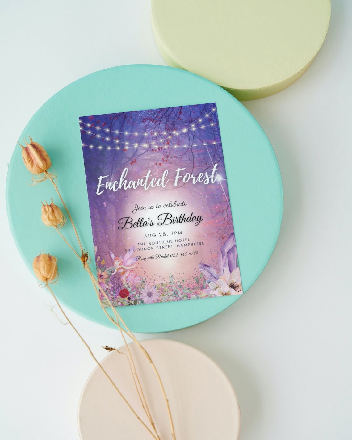 Enchanted Forest Birthday Invitation, Pink Enchanted Garden Invite ...