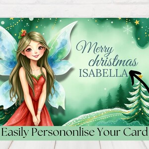Printable Girls Christmas Card, Printable Fairy Christmas Cards ...