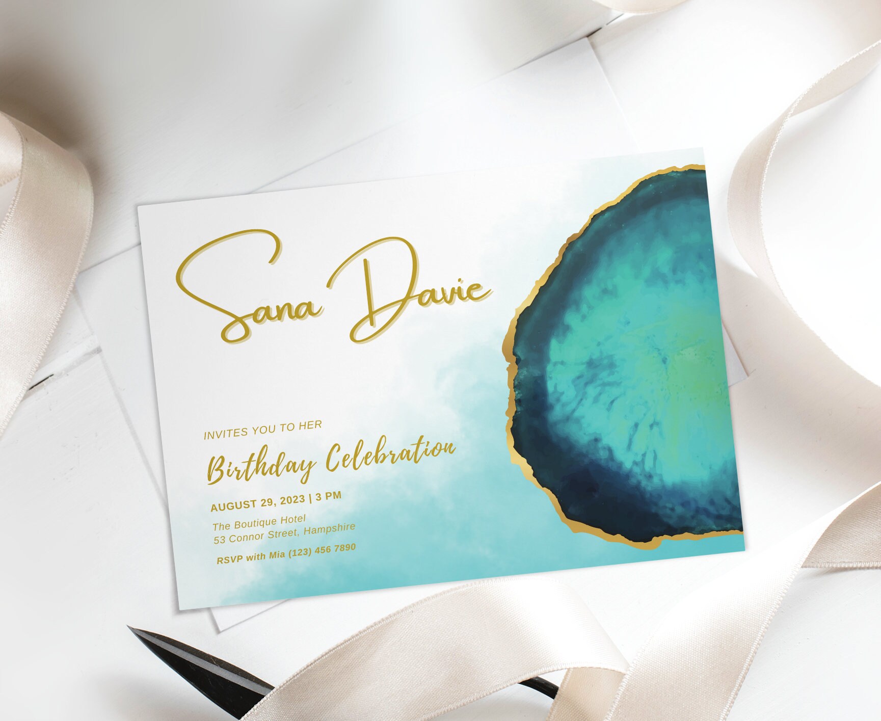 Crystal Invitations, Gem Party Invite, Geode Birthday Invitation ...