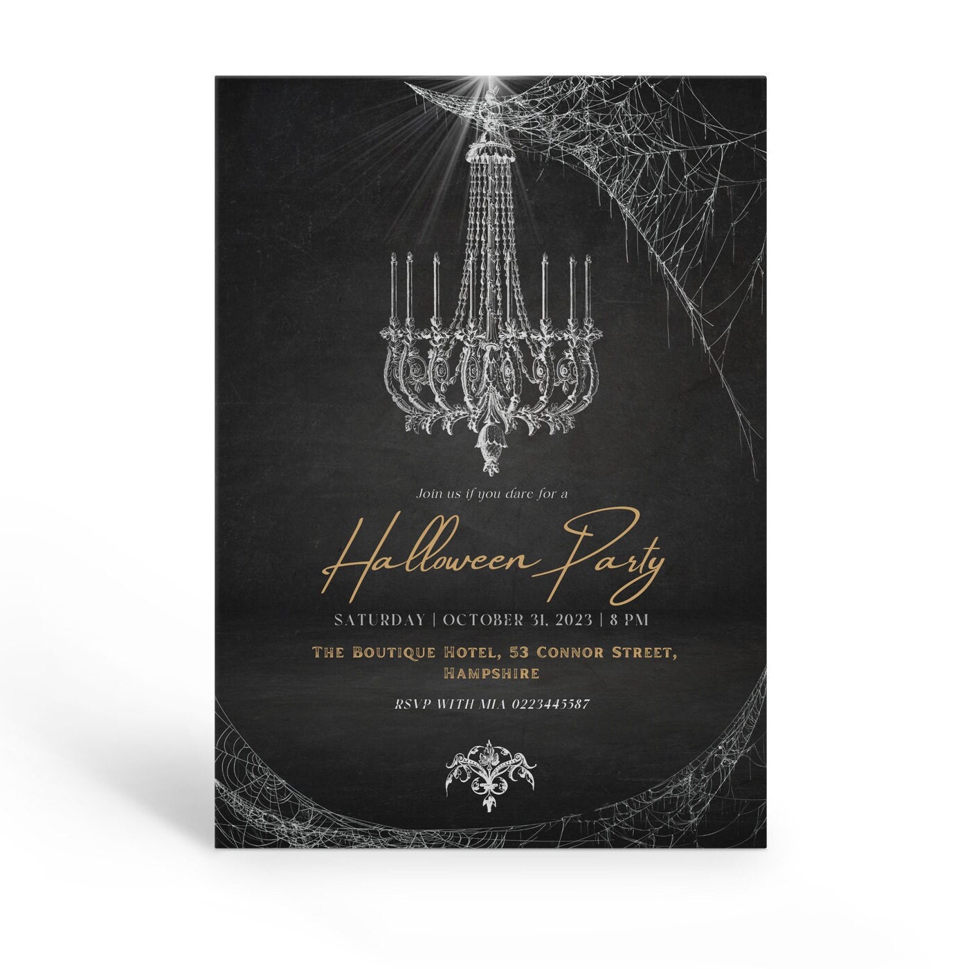 Elegant Halloween Invitations, Printable Halloween Party Invite, Adult ...