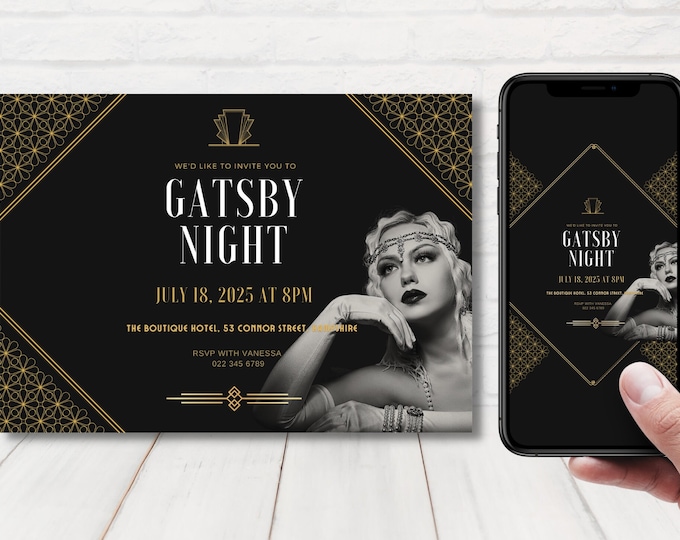 Great Gatsby Invitation-puttin on the Ritz Invitation-art Deco ...