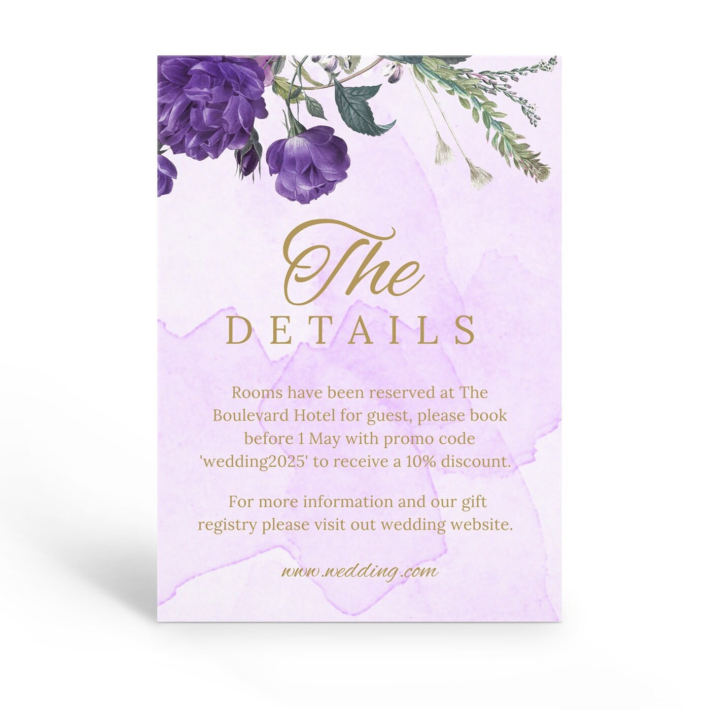 Purple and Gold Wedding Invitation Set, Purple Wedding Invitations ...