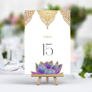 Purple & Gold Indian Wedding Table Numbers, Hindu Wedding Table Numbers ...