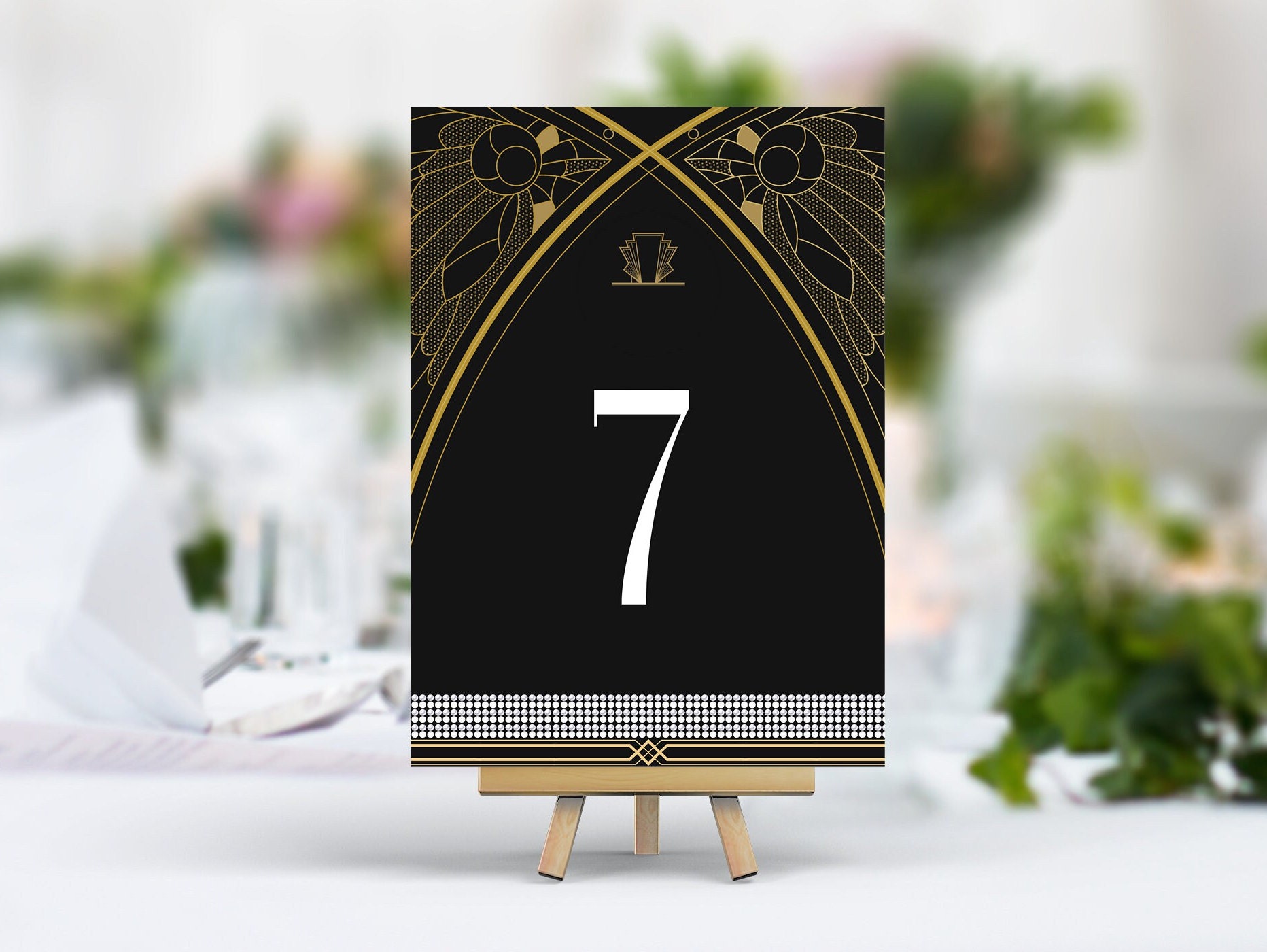 Elegant Great Gatsby Table Numbers, Printable Gatsby Table Numbers ...