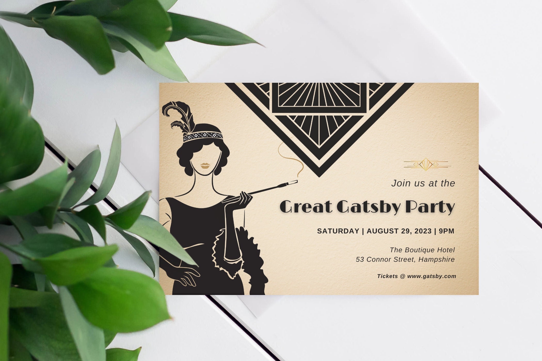 Elegant Great Gatsby Invitation, Gold Black Art Deco Invite, Roaring ...