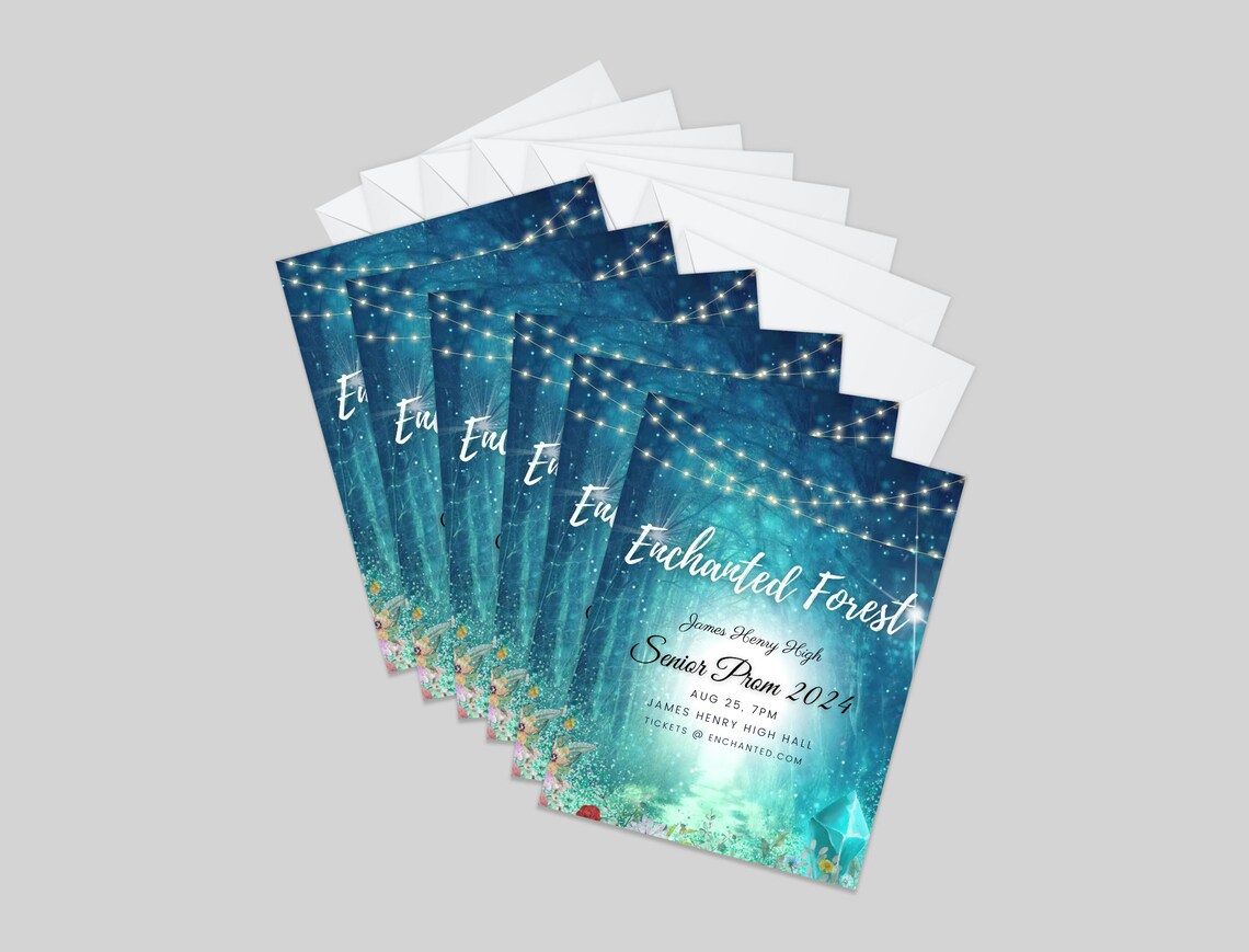 Printable Enchanted Forest Prom Set Enchanted Prom Invite - Etsy