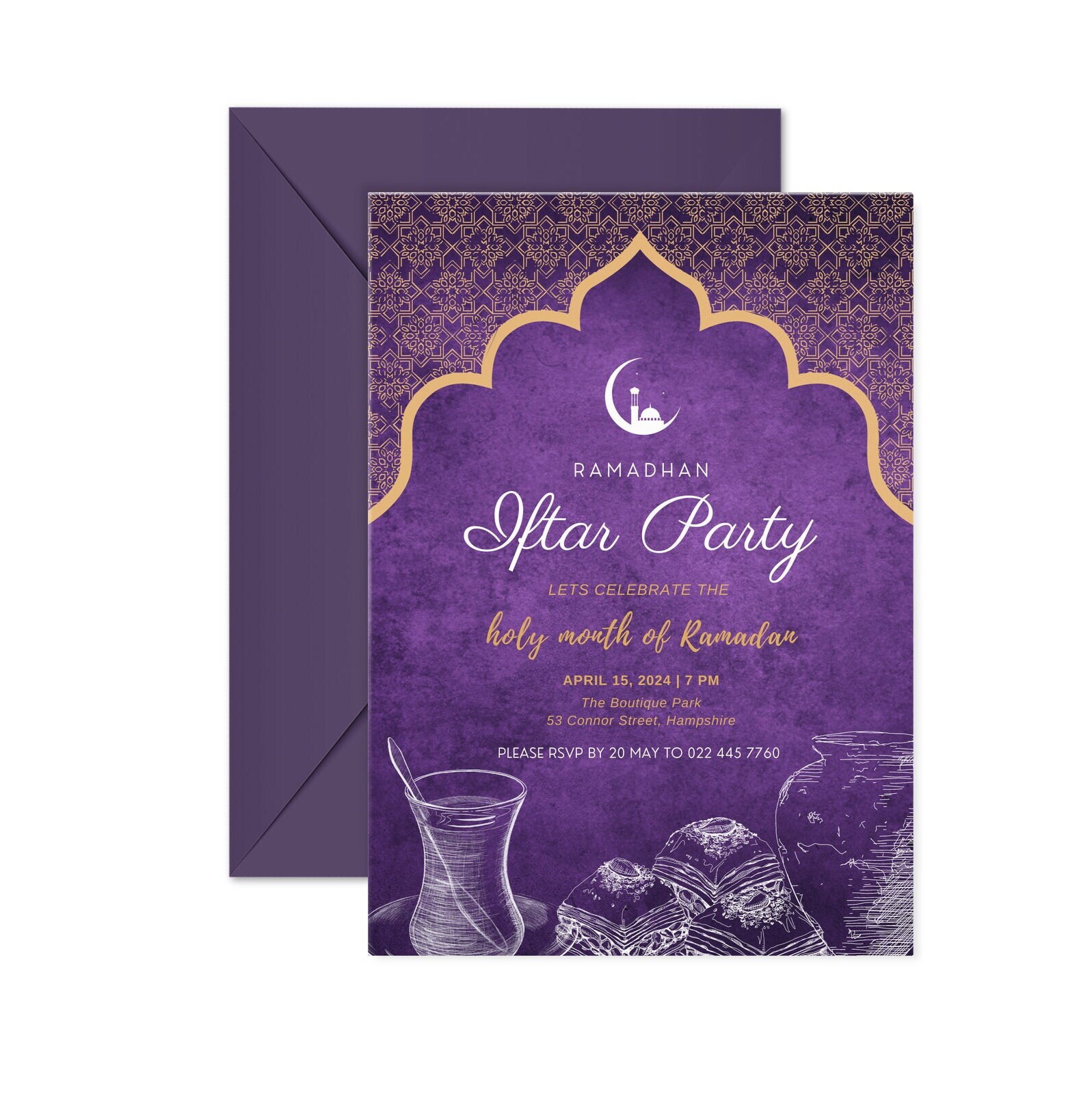 Printable Iftar Party Invitation, Ramadan Celebration Invite, Iftar ...