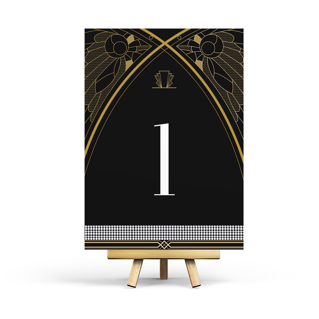 Elegant Great Gatsby Table Numbers, Printable Gatsby Table Numbers ...