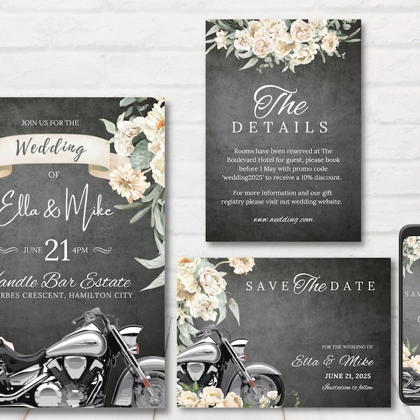Motorcycle Wedding - Etsy