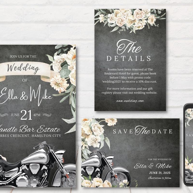 Motorcycle Wedding - Etsy