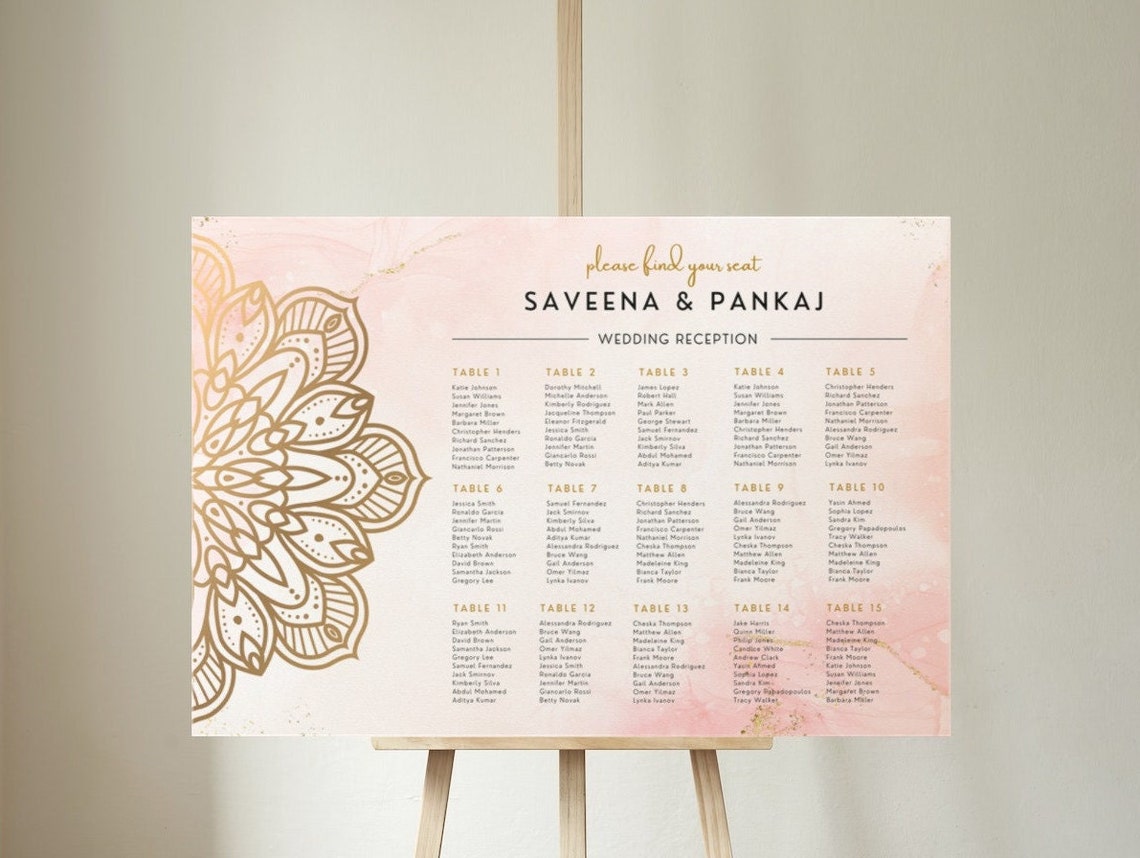 Indian Wedding Seating Chart, Hindu Wedding Seating Chart Bundle, Find ...