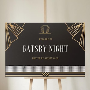 Great Gatsby Welcome Sign Bundle, Roaring Twenties Party Welcome Sign ...