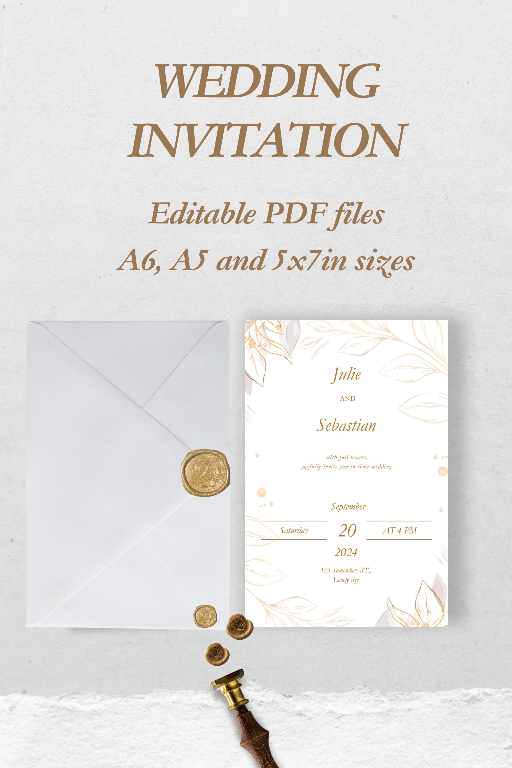 Editable Wedding Minimalist Elegant Invitation Printable and Editable ...