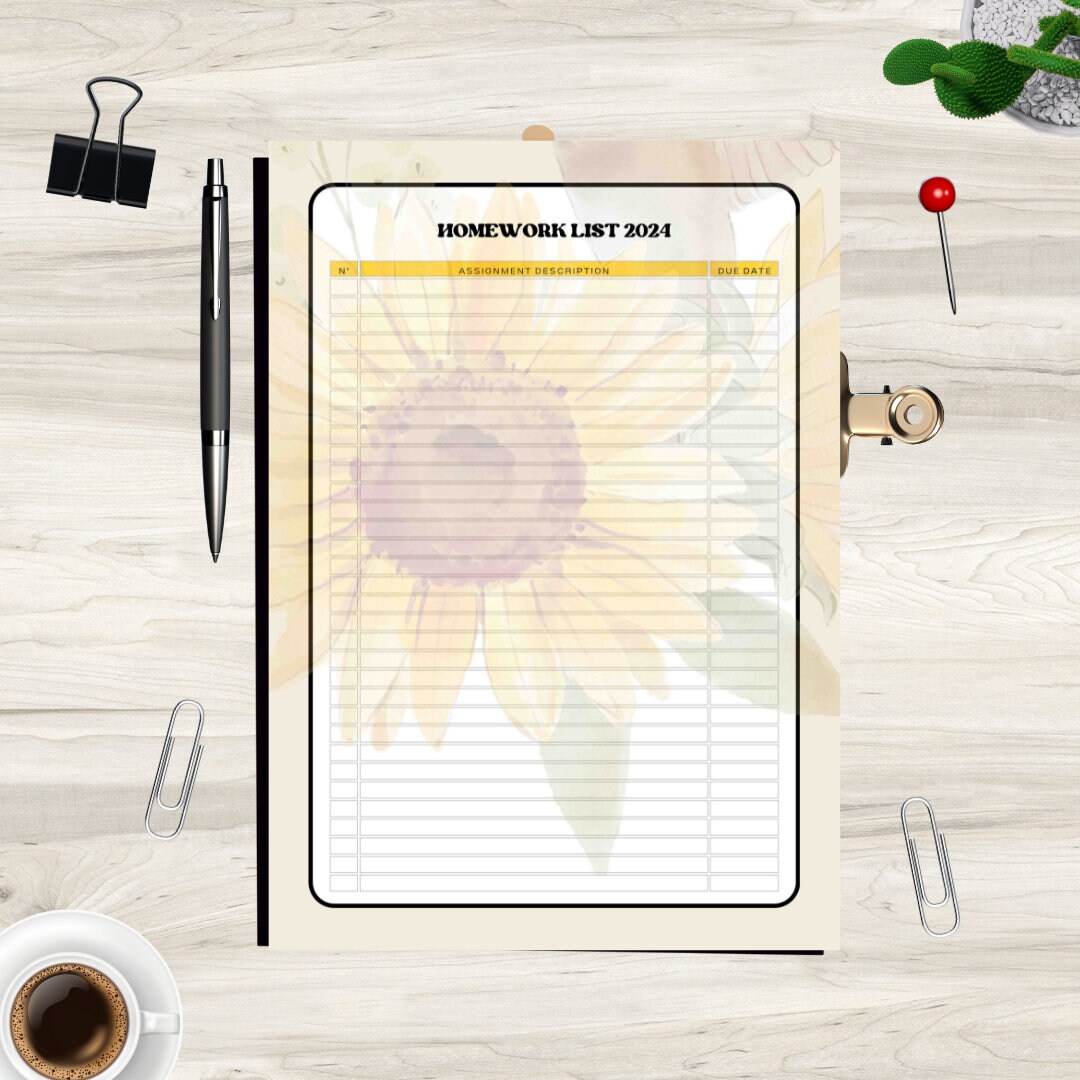 Printable 2024 Teacher Planner Calendar, Sunflower Motive, 2024 Monthly ...