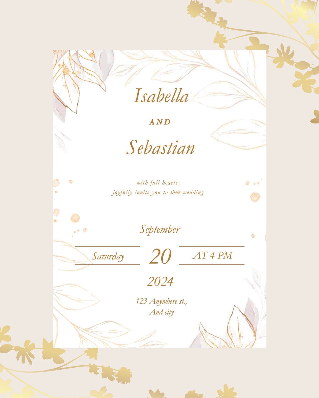 Editable Wedding Minimalist Elegant Invitation Printable and Editable ...