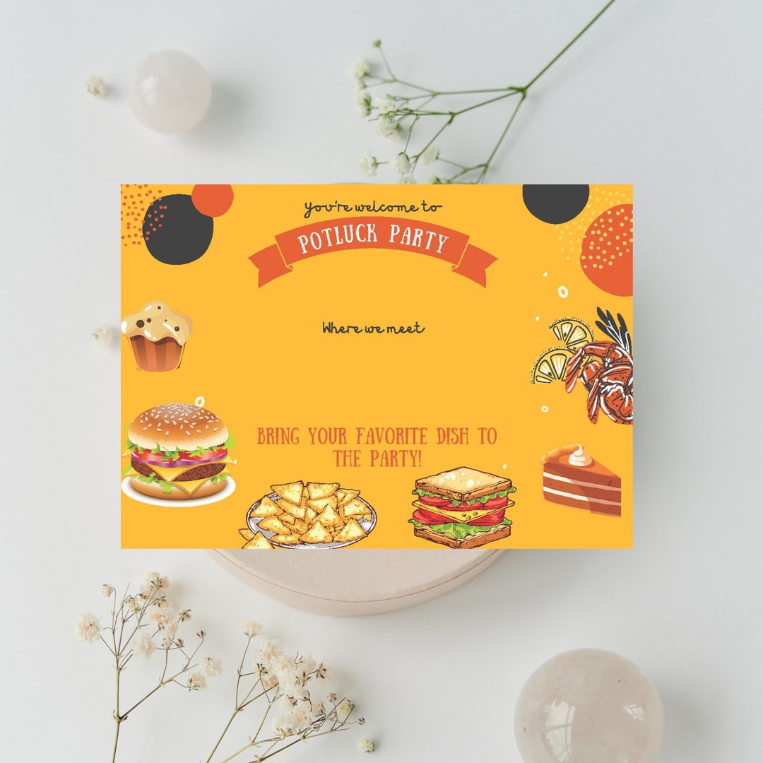 Editable Potluck Party Invitation Also Printable, Easy Editable, PDF ...