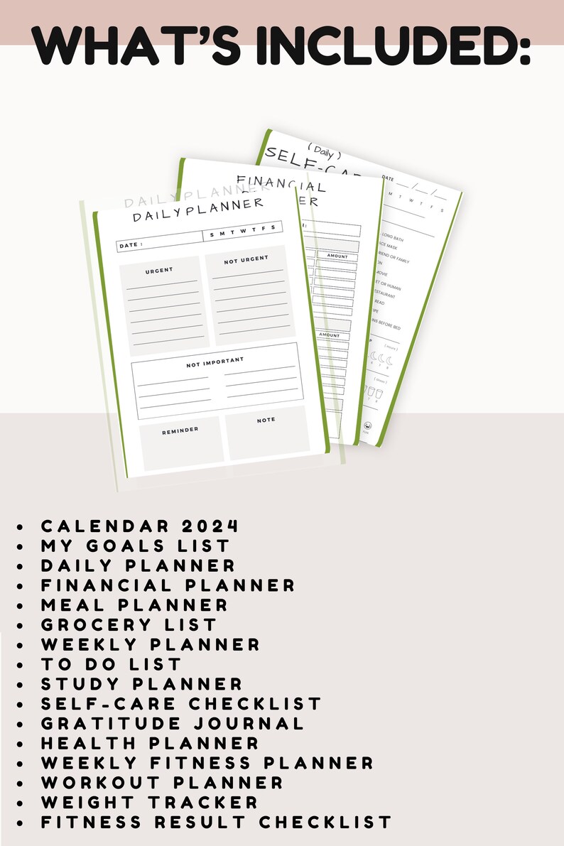 Printable and Fillable Planners 2024 Bundle, Daily, Weekly, Yearly ...