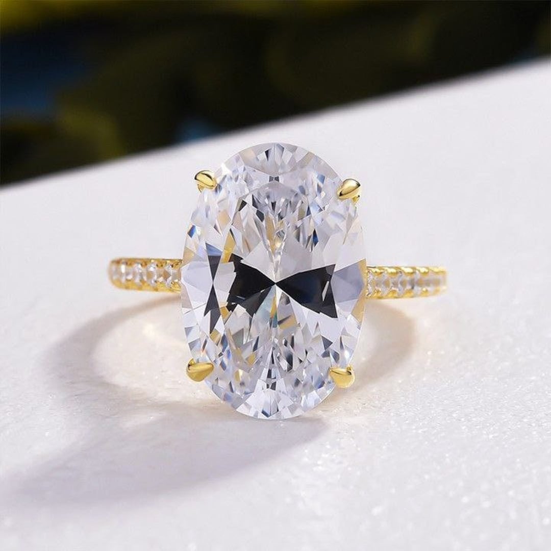 6 Ct Big Oval Engagement Ring 925 Silver Bridal Gift Ring Promise Ring ...