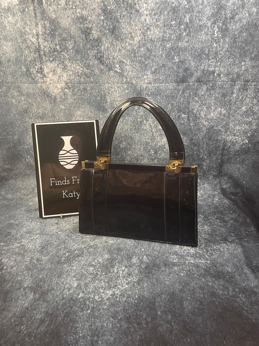 Vintage JANE SHILTON Genuine Leather Black Handbag With Gold Fastening ...