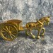 Vintage Heavy Brass Shire Horse & Cart / Wagon With Moving Wheels ...