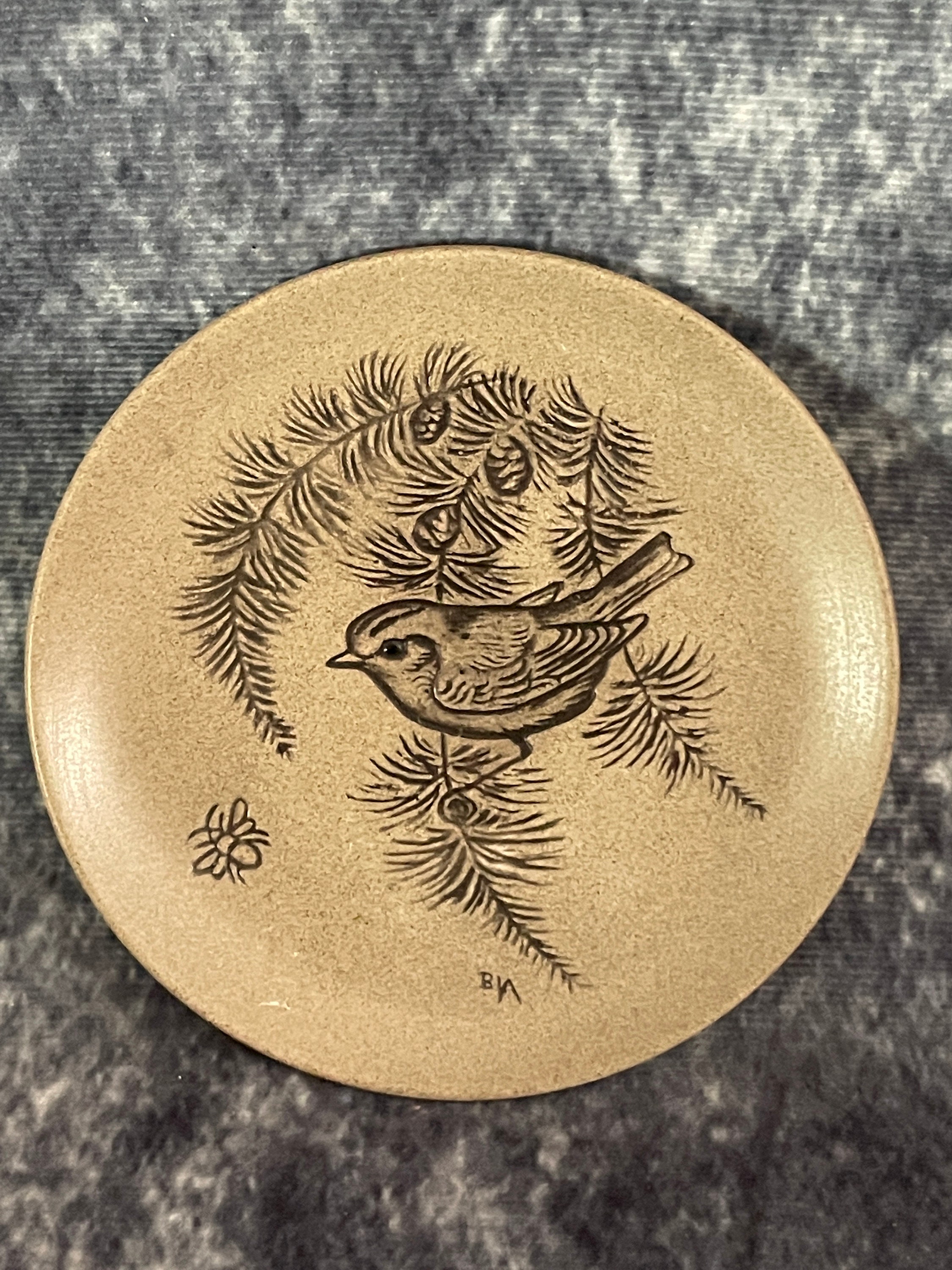 A Set of Four of Vintage Stoneware Poole Pottery Plates With Bird ...