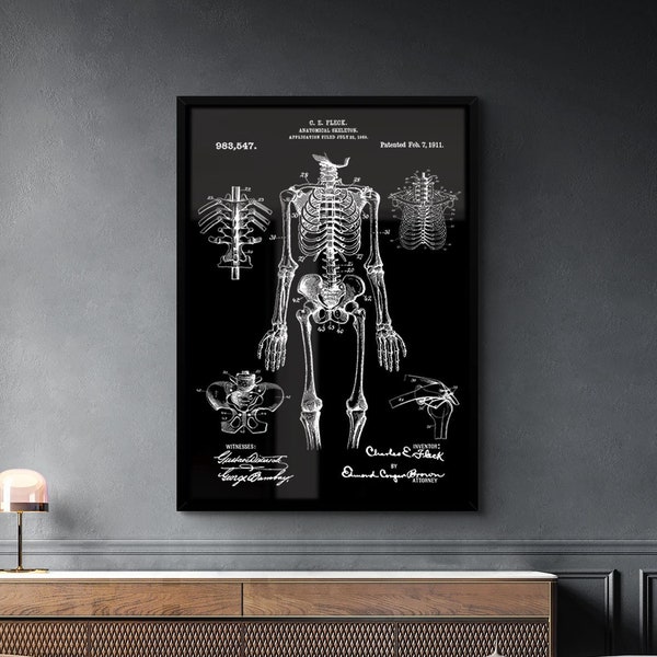 Skeleton Canvas Wall Art - Etsy