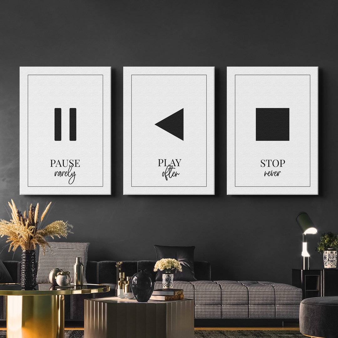 Minimal Black and White Canvas/poster Set Minimalist Wall - Etsy