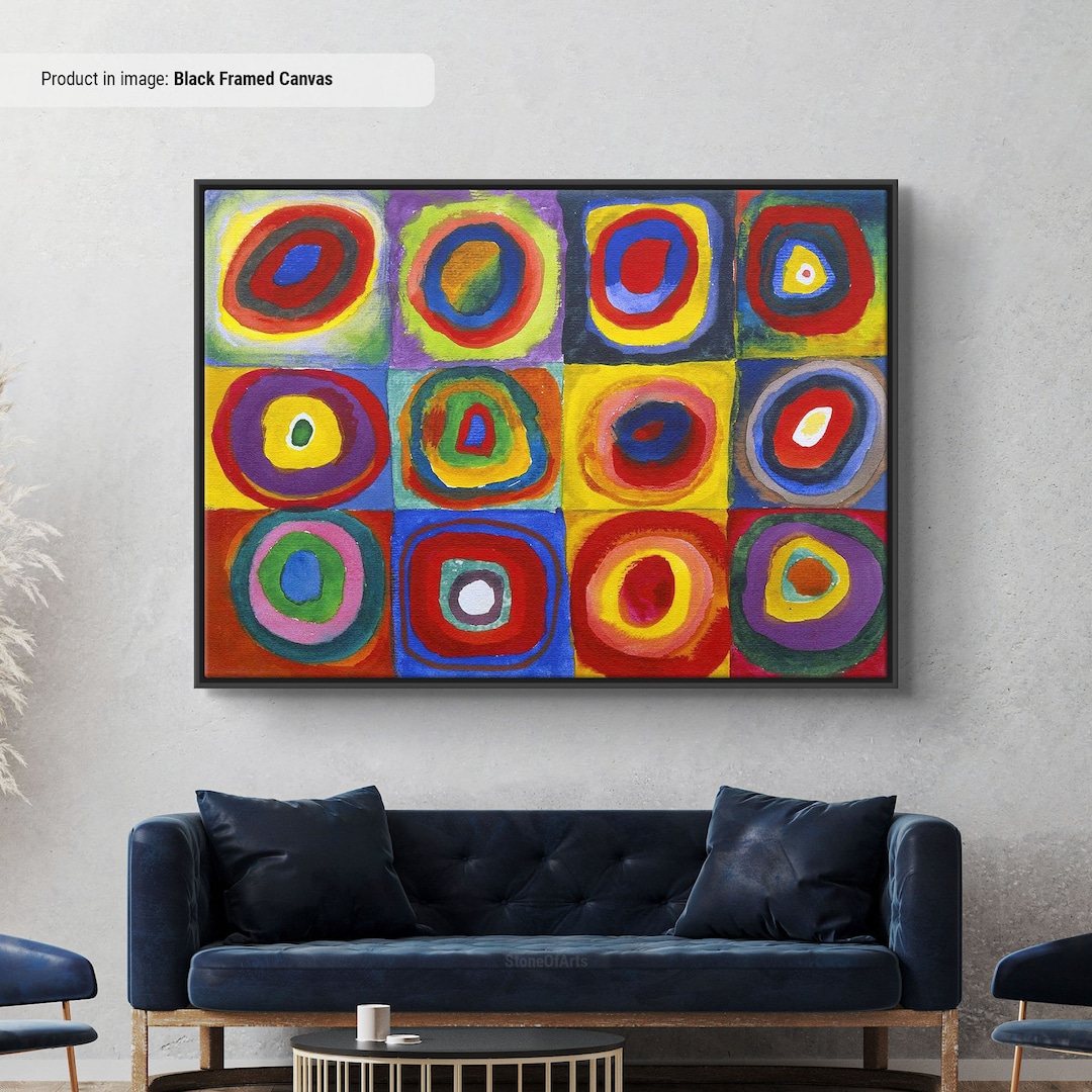 Kandinsky Concentric Circles Art Reproduction, Modern Abstract Canvas ...