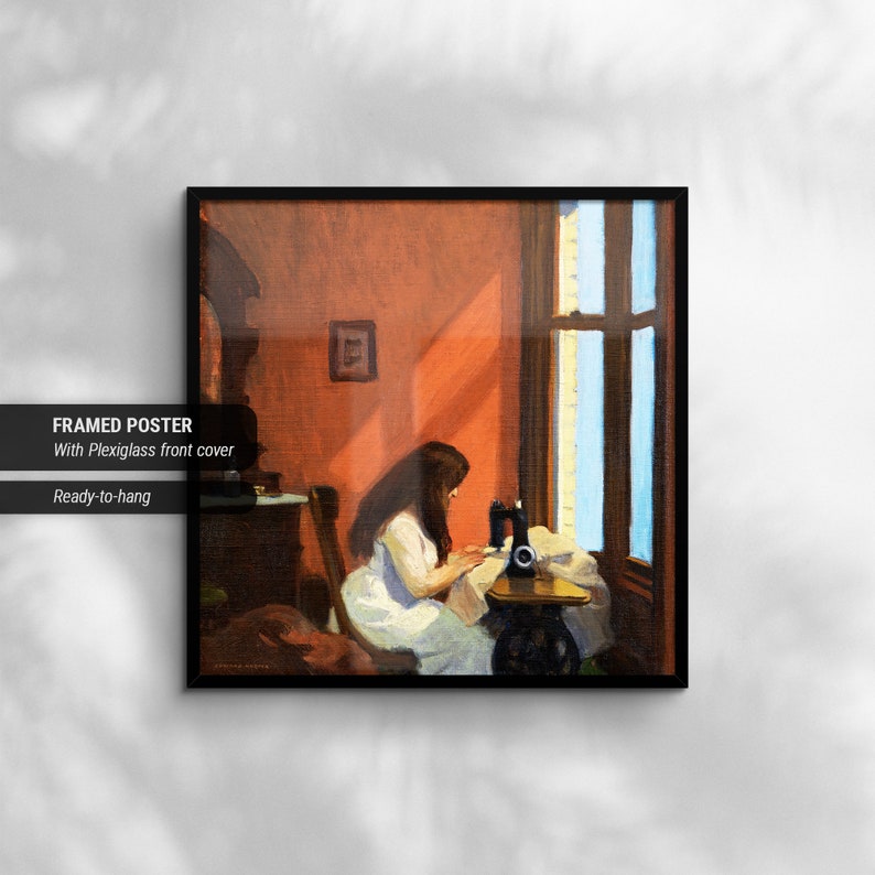 Edward Hopper Girl at Sewing Machine Canvas/poster Art - Etsy