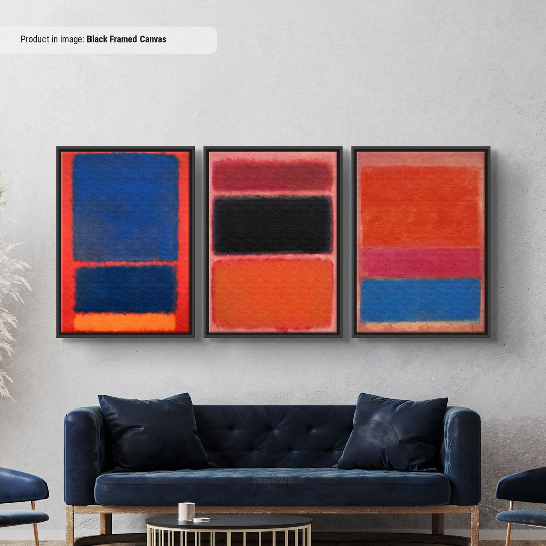 Mark Rothko 3 Piece Red and Blue Set Canvas/poster Art Reproduction ...