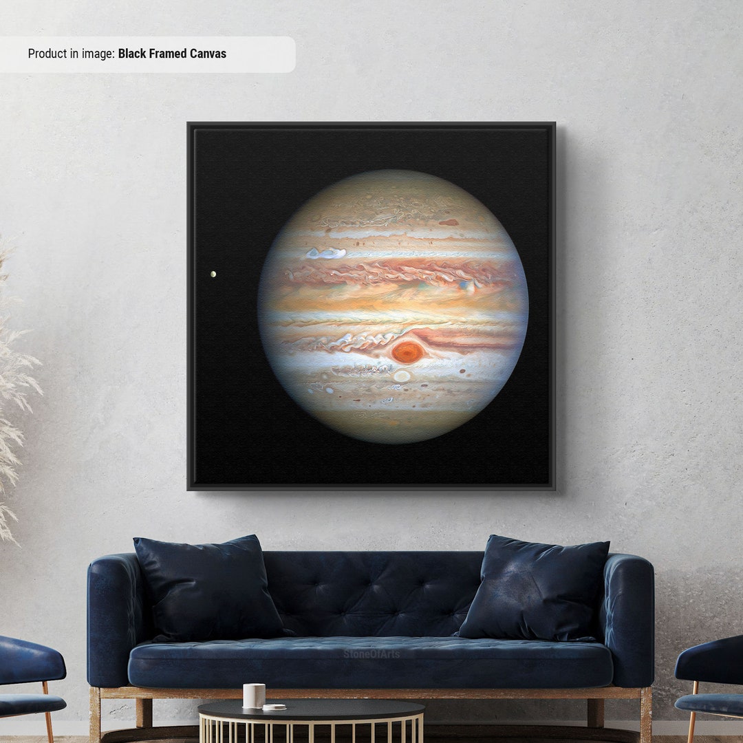 Jupiter and Europa Space Art Print, NASA Hubble Telescope, Canvas ...