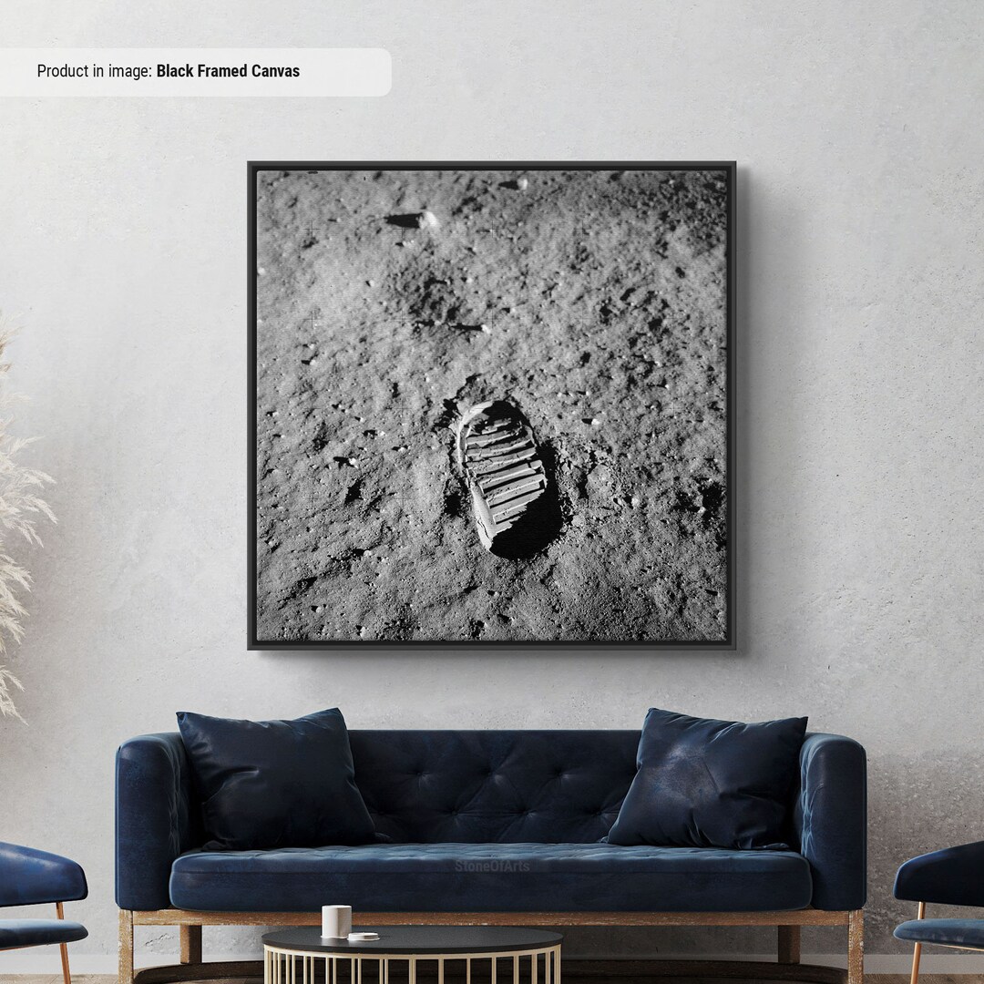 Apollo 11 Bootprint NASA Canvas/poster Art, Image of Buzz Aldrin's Bootprint From the Apollo 11 ...