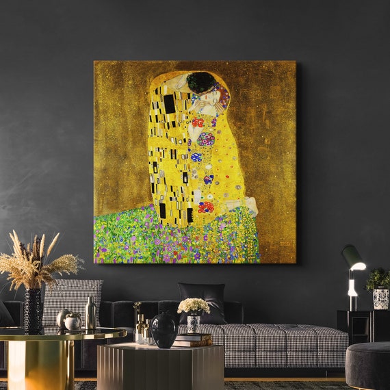 The Kiss Gustav Klimt Canvas/poster Art Reproduction Klimt - Etsy