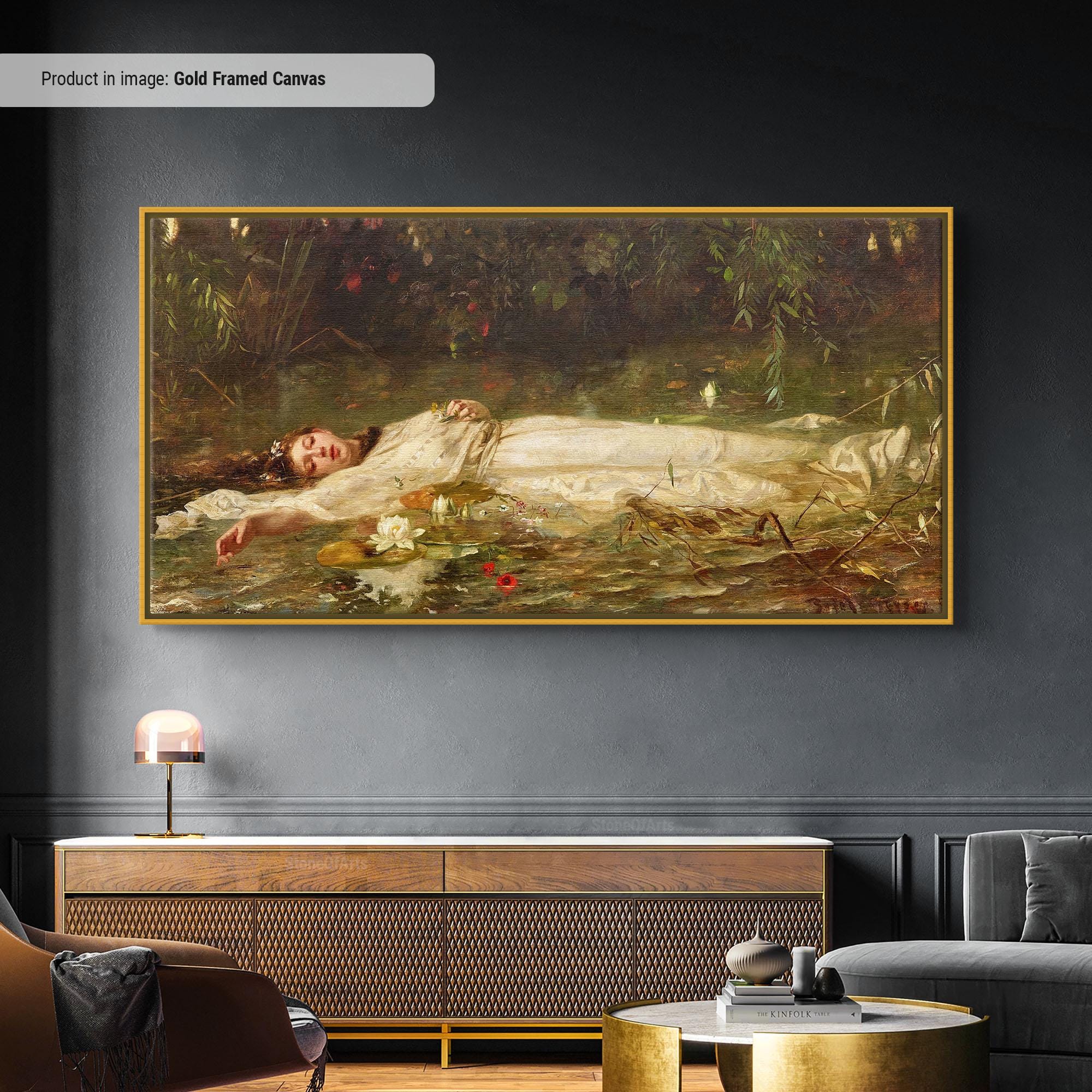 Ophelia Canvas Print, Friedrich Heyser Romanticism (framed or Unframed ...