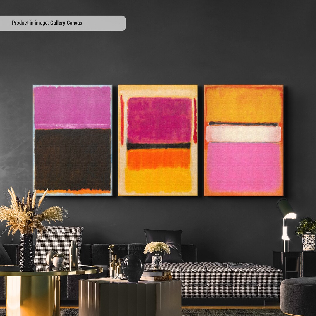 Mark Rothko 3 Piece Orange and Purple Set Canvas/poster Art ...
