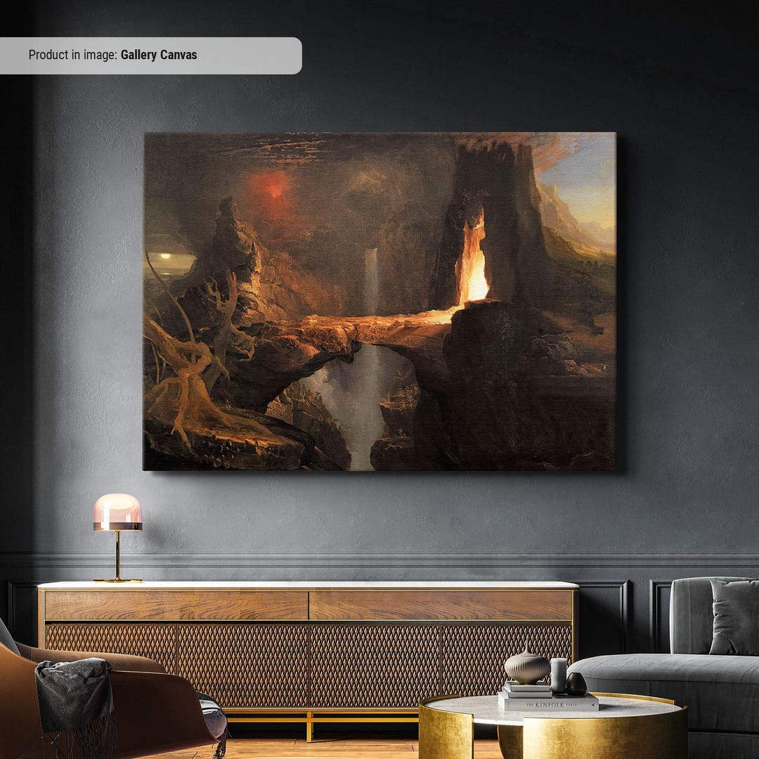 Moon and Firelight by Thomas Cole: Gothic Wall Art - Etsy