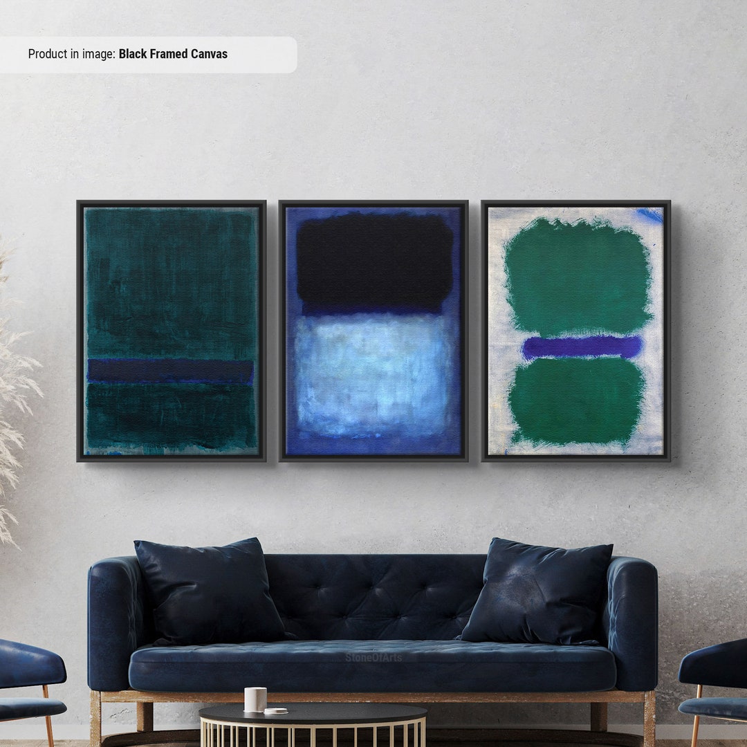 Mark Rothko Green and Blue 3 Piece Set Canvas/poster Art Reproduction ...