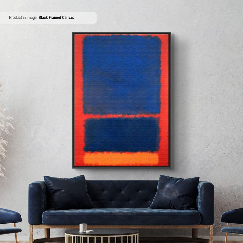 Red and Blue Abstract Painting - Etsy