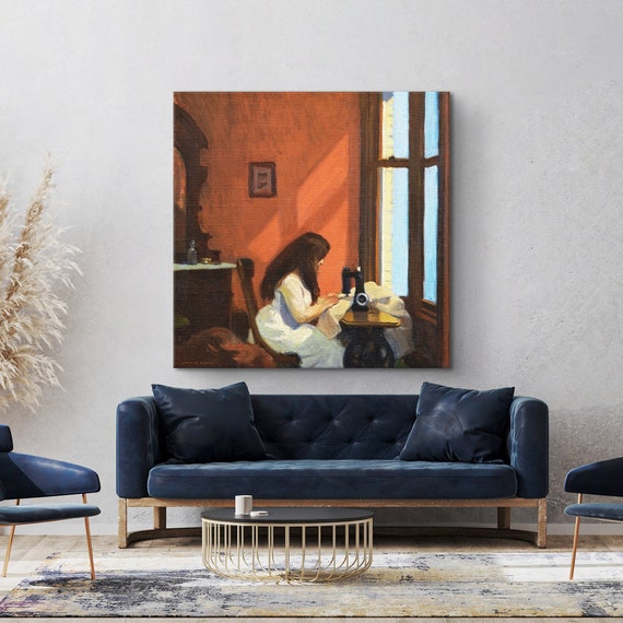 Edward Hopper Girl at Sewing Machine Canvas/poster Art - Etsy