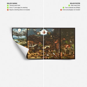 Hieronymus Bosch the Last Judgment Triptych Canvas/poster Art Reproduction, Classic Wall Art ...