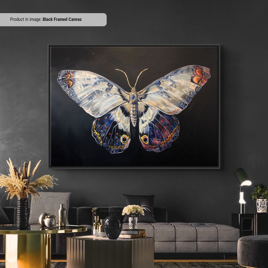 Common White Butterfly Canvas Wall Art, Large Abstract Butterfly Print ...