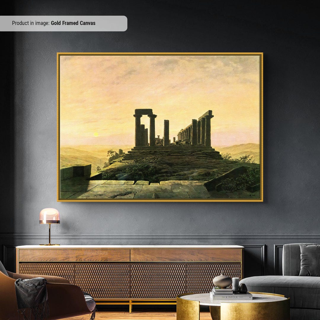 The Temple of Juno in Agrigento by Caspar David Friedrich: Framed ...