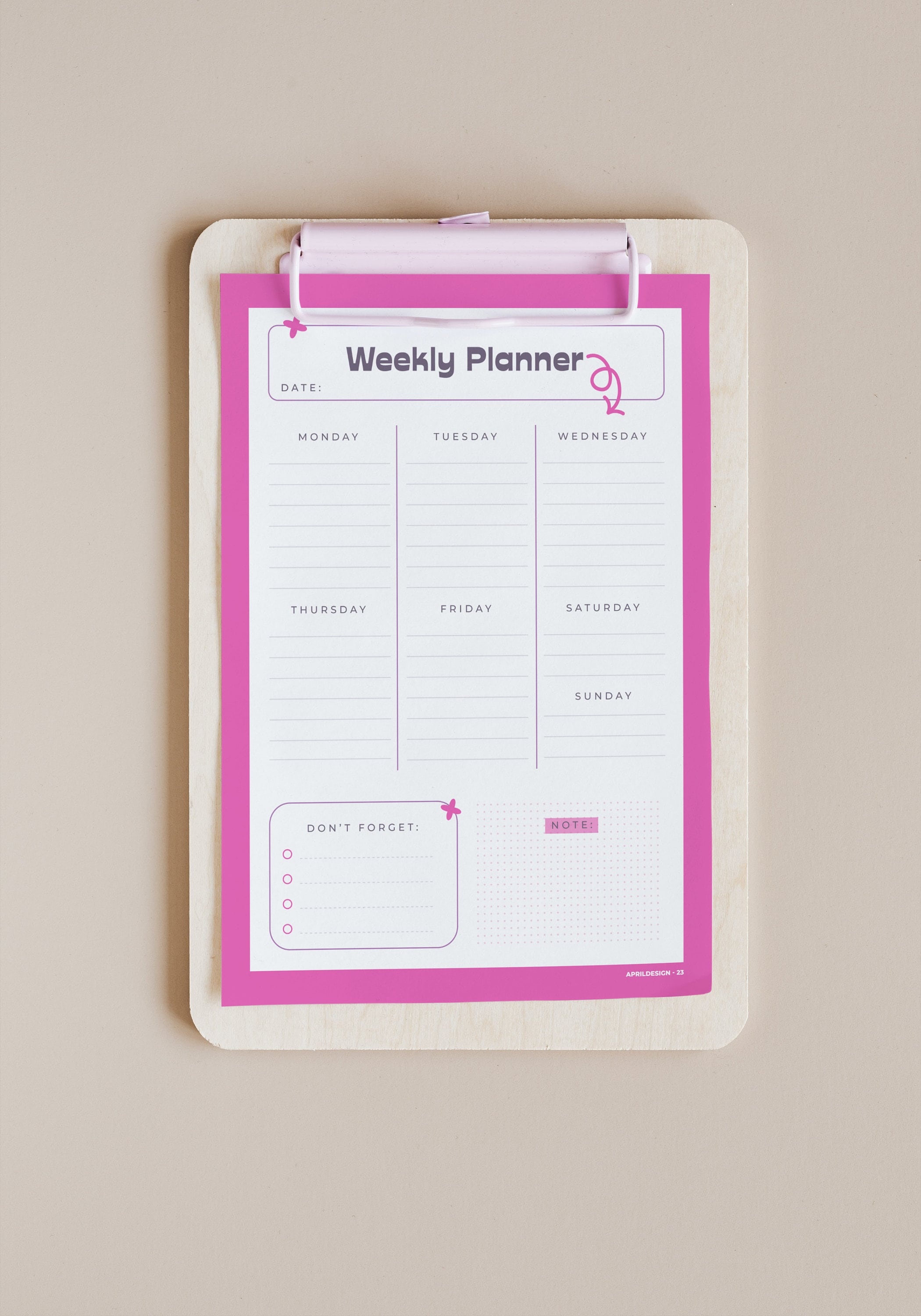 Weekly Planner Printable , Weekly Organizer Journal, Weekly Agenda ...