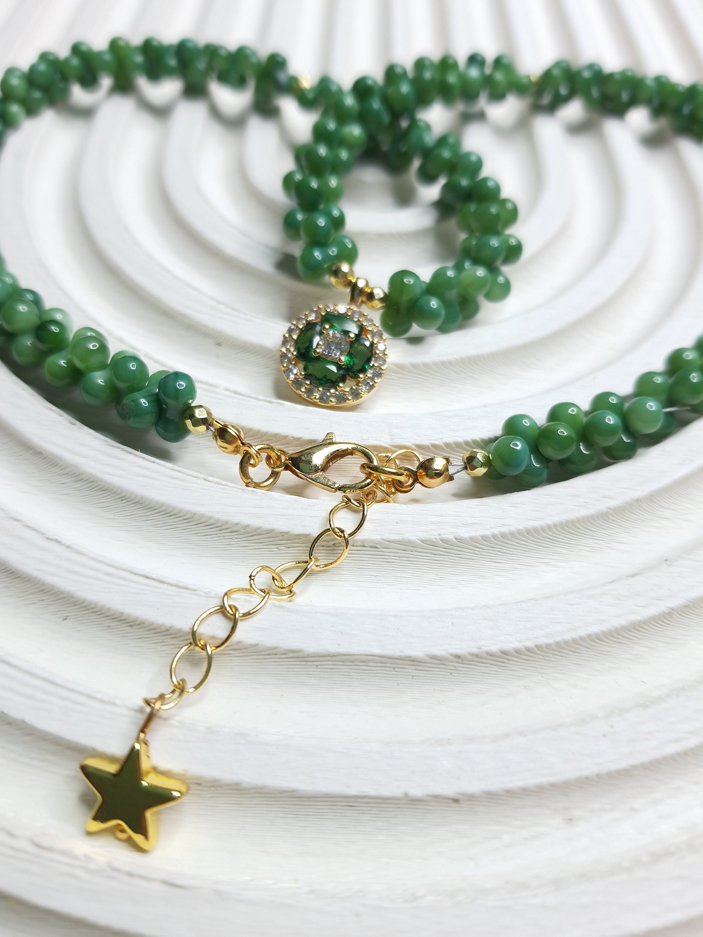 Mother of Pearl Necklace, Green Shell Necklace, Gifts for Women ...